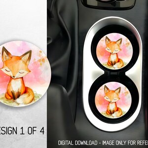 Baby Fox Car Coaster PNG Woodland Animal Car Coaster Sublimation ...