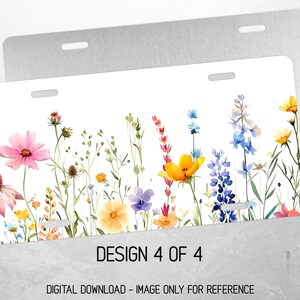 Wildflower License Plate PNG Floral Spring License Plate Design Add ...