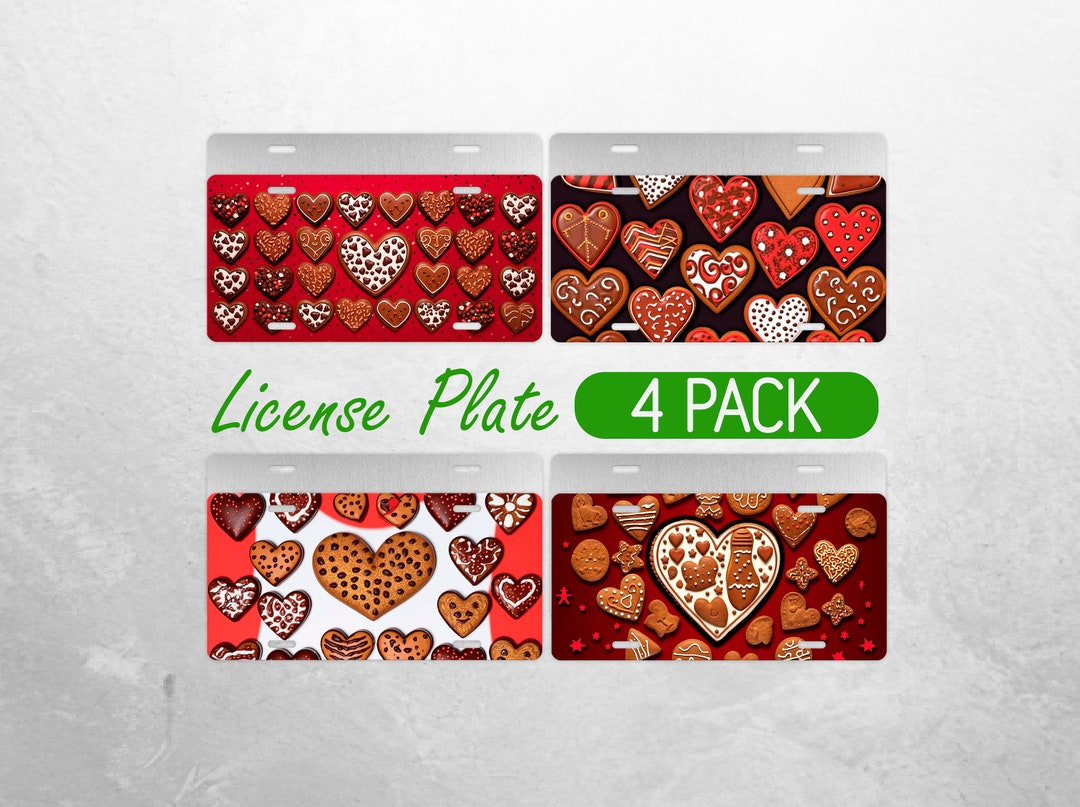 Christmas Cookies License Plate PNG Heart Valentine License Plate ...