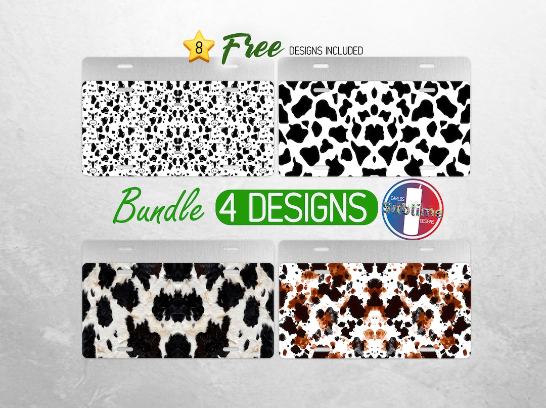 Cow Print License Plate PNG Cowgirl Cow Hide License Plate Design Cow ...