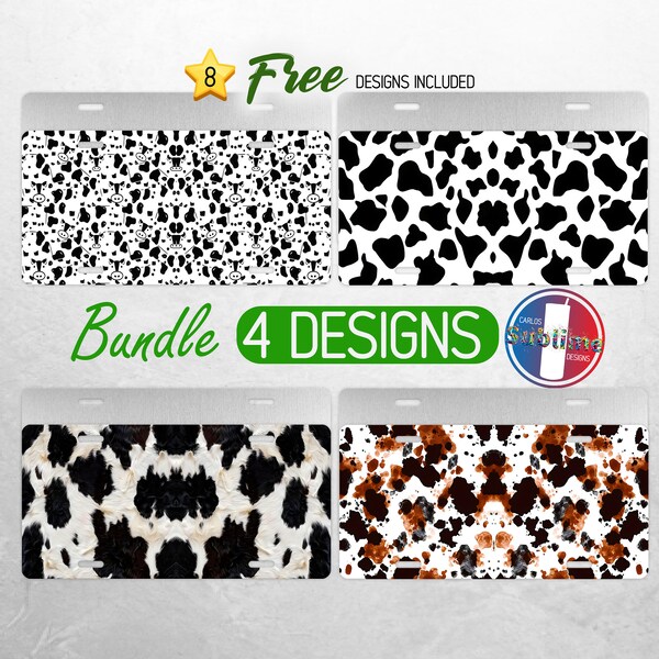 Cow Print License Plate Png - Etsy