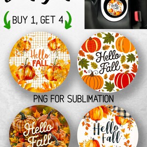 Hello Fall Car Coaster PNG Bundle Pumpkins Fall Coaster Png Sublimation ...