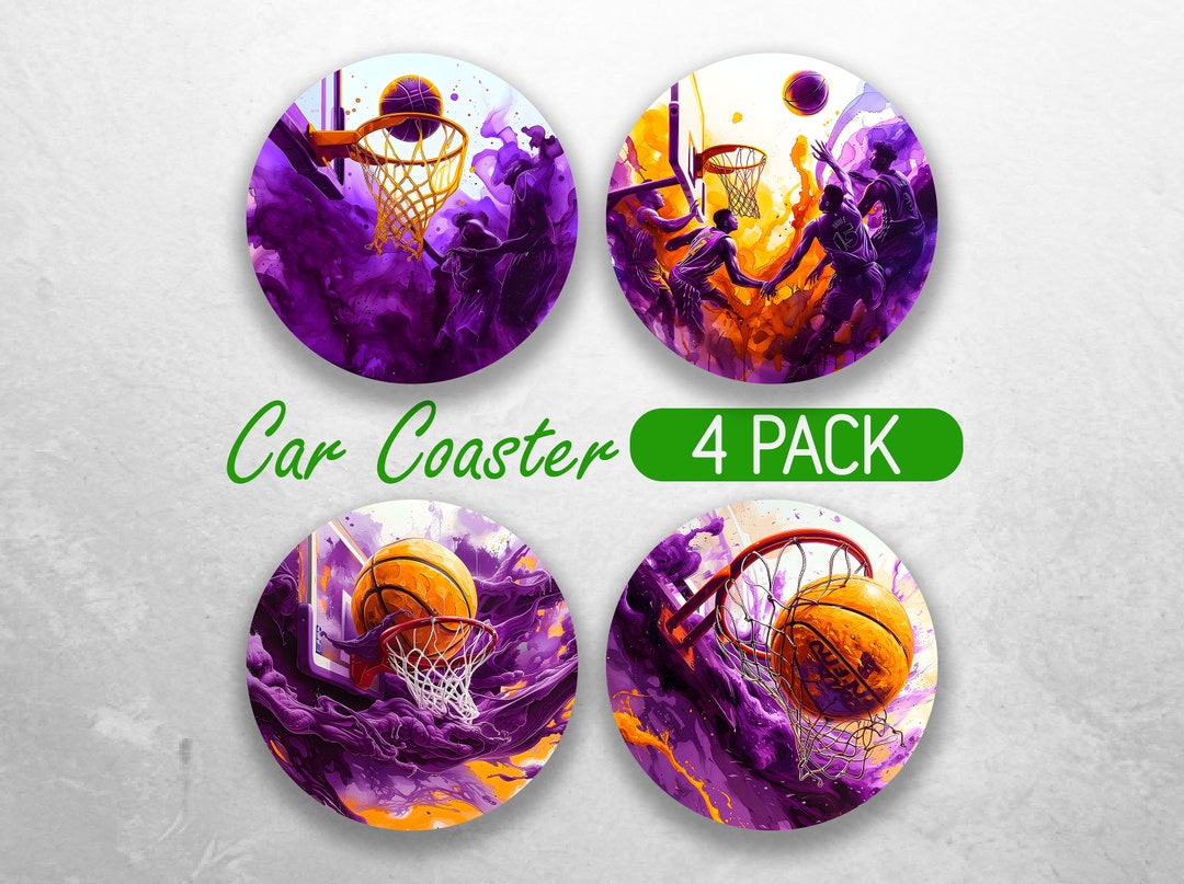 Colorful Basketball Car Coaster PNG Team Basketball Car Coaster ...