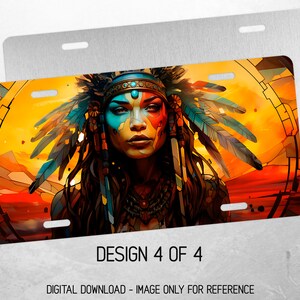 Native American License Plate PNG Bundle Stained Glass License Plate ...