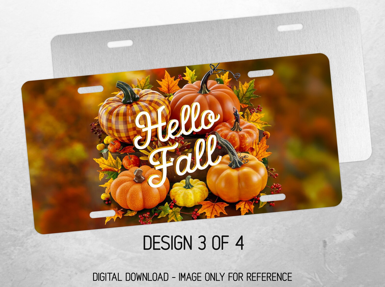 Hello Fall License Plate PNG Pumpkins Fall License Plate Design Autumn ...