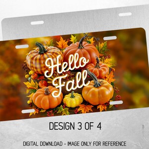 Hello Fall License Plate PNG Pumpkins Fall License Plate Design Autumn ...