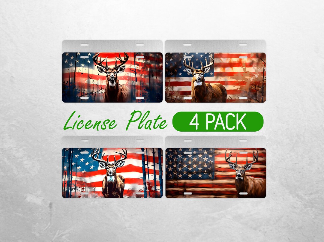 Hunting Deer License Plate PNG American Flag License Plate Design ...
