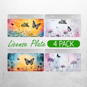 Just Breathe License Plate PNG Bundle Butterfly License Plate Design ...