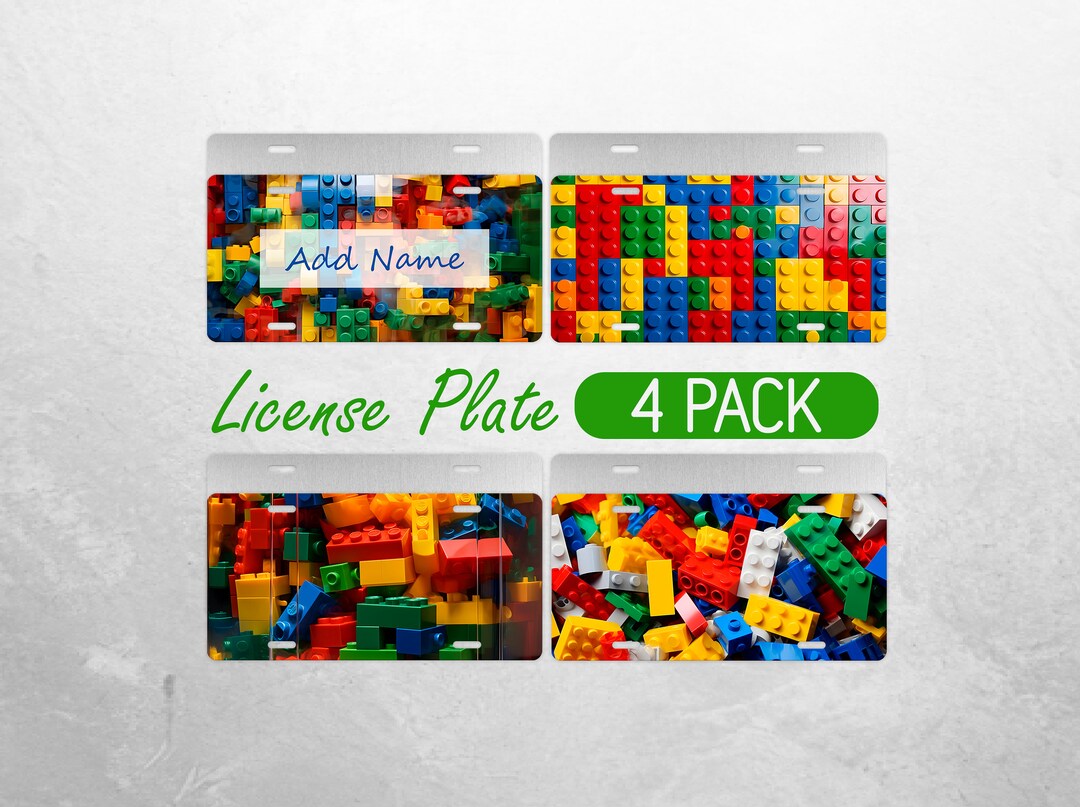 Building Blocks License Plate PNG for Kids Toys License Plate Design ...
