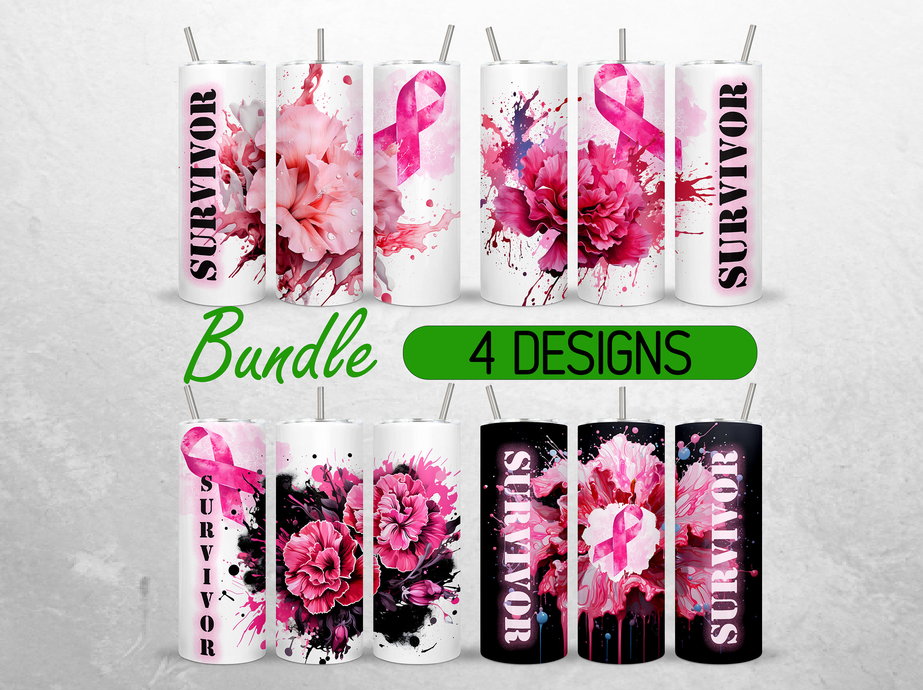 Breast Cancer Awareness Tumbler Wrap Cancer Survivor Tumbler - Etsy