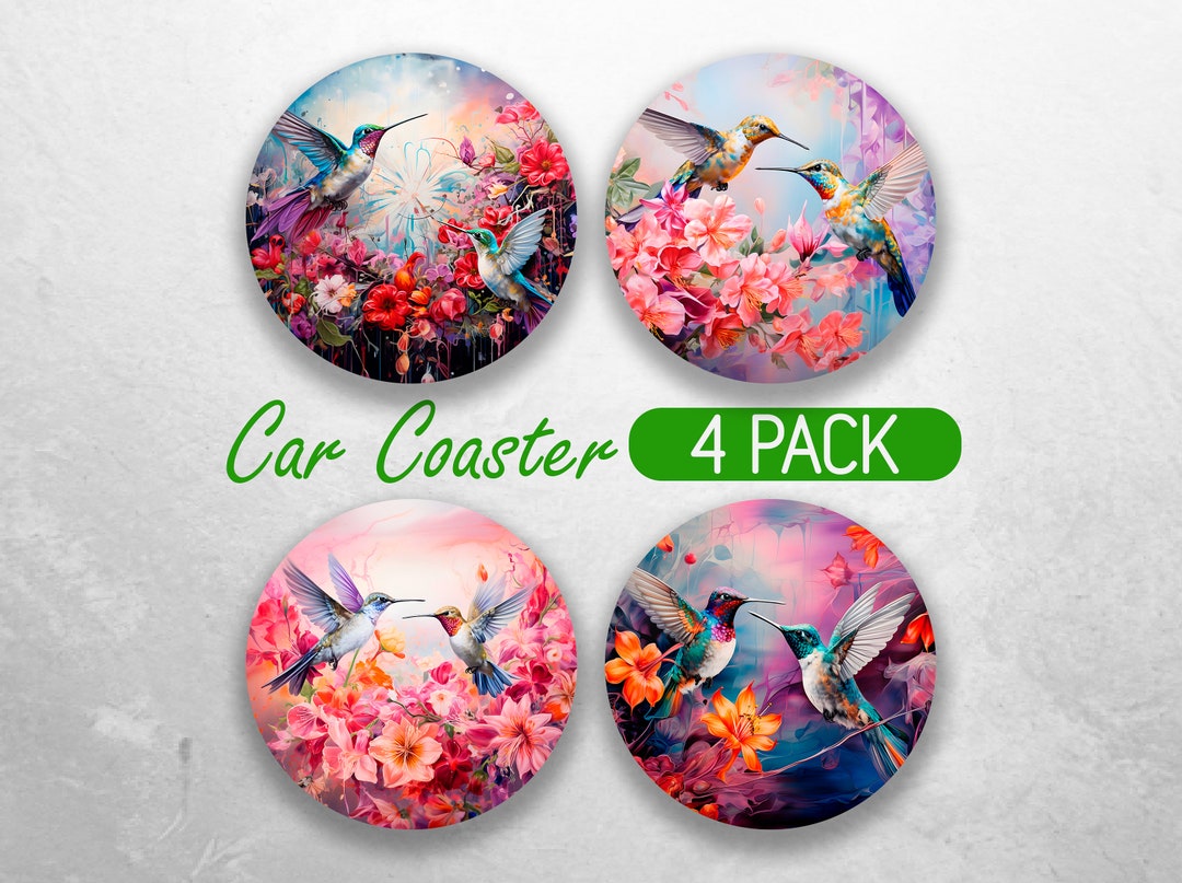 Car Coaster PNG Hummingbird Car Coaster Sublimation Designs Humming ...