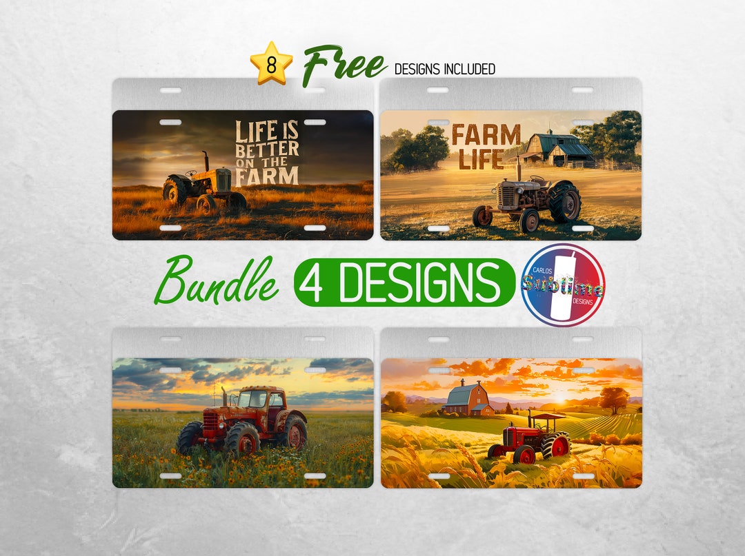 Life is Better on the Farm License Plate PNG Tractor Farm Life License ...