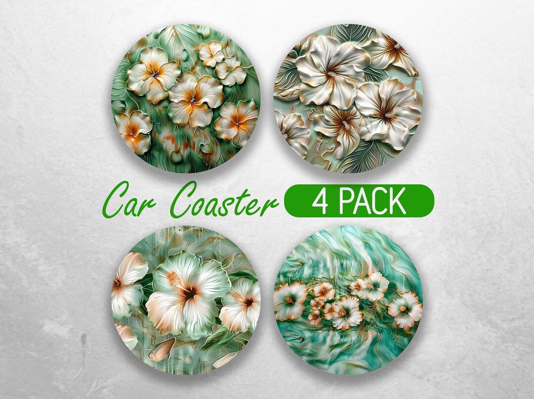 Tropical Hibiscus Car Coaster PNG Hibiscus Flower Car Coaster ...