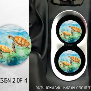 Sea Turtle Car Coaster PNG Beach Turtle Coaster Sublimation Designs Sea ...