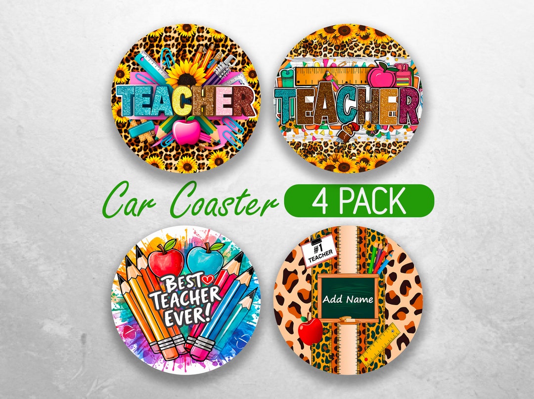 School Teacher Car Coaster PNG Personalized Teacher Car Coaster ...