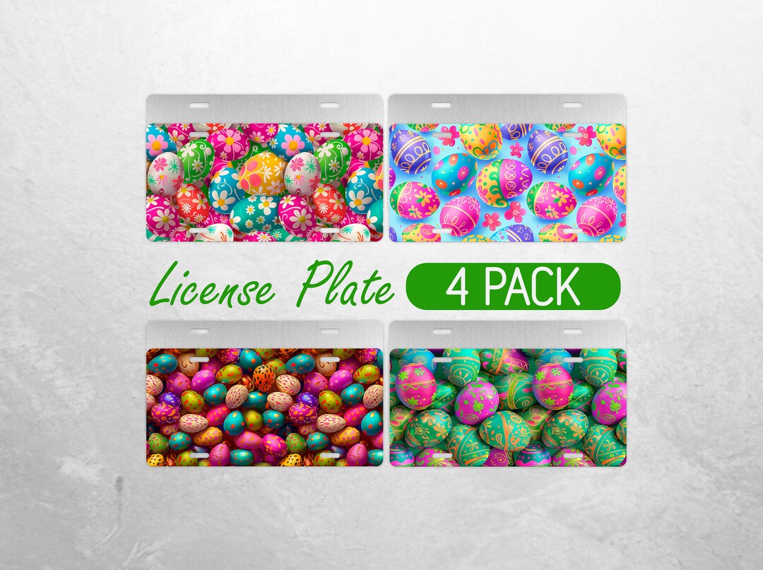 Easter Eggs License Plate PNG Happy Easter License Plate Design ...