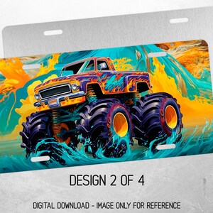 Monster Truck License Plate PNG for Kids Children Truck License Plate ...