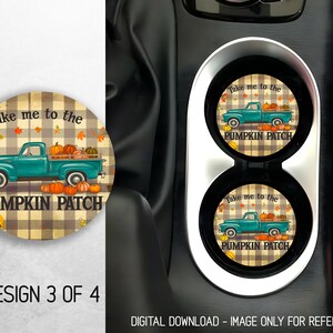 Fall Pumpkin Patch Car Coaster PNG Bundle Vintage Truck Coaster Png ...