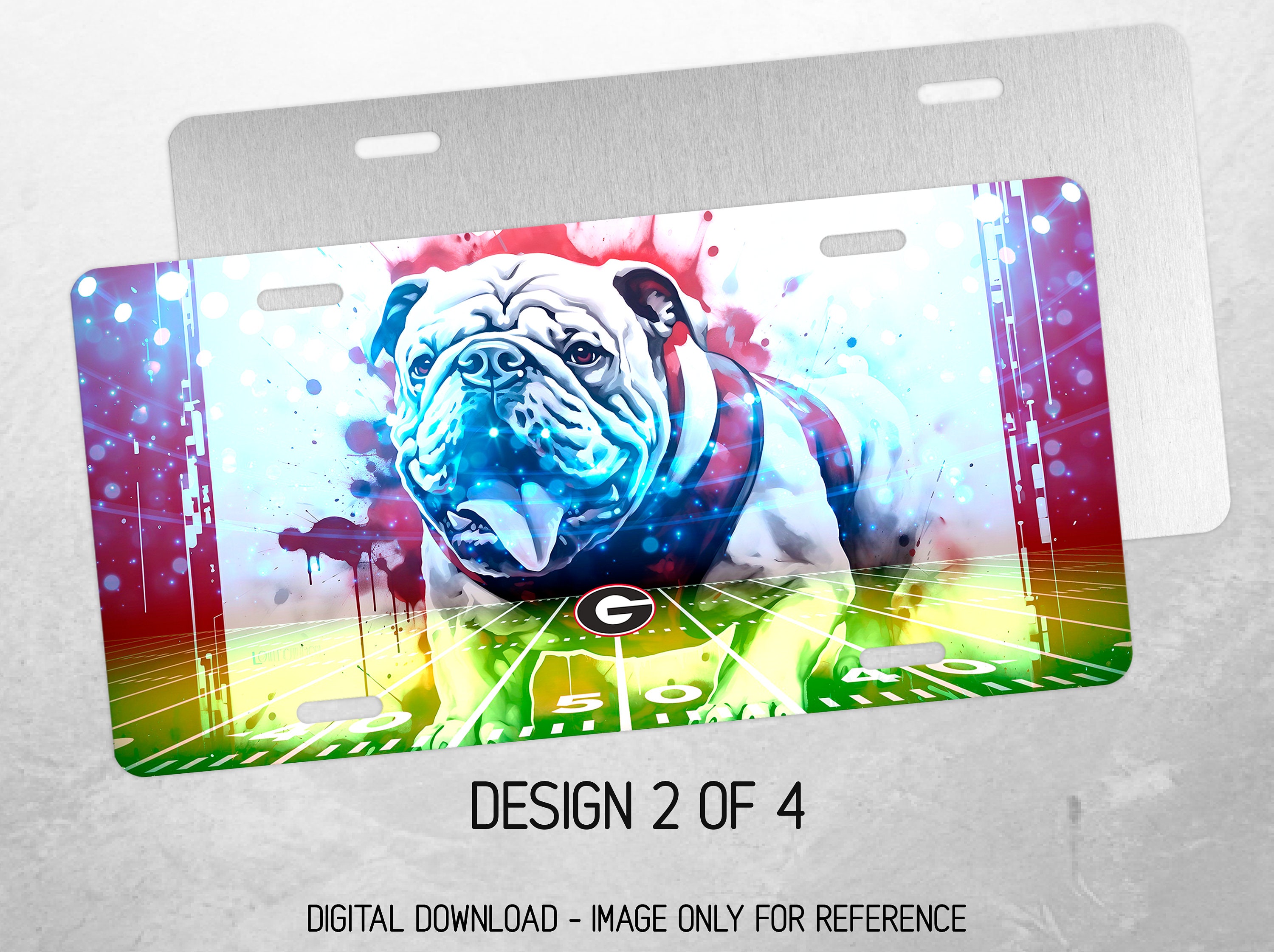 Alcohol Ink Bulldog License Plate PNG GA Georgia License Plate Design ...