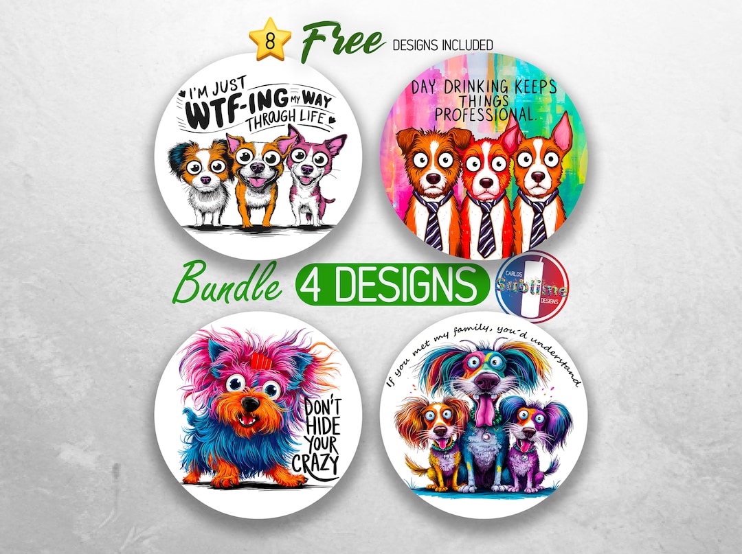 Dog Sarcastic Car Coaster PNG Funny Quote Car Coaster Sublimation ...