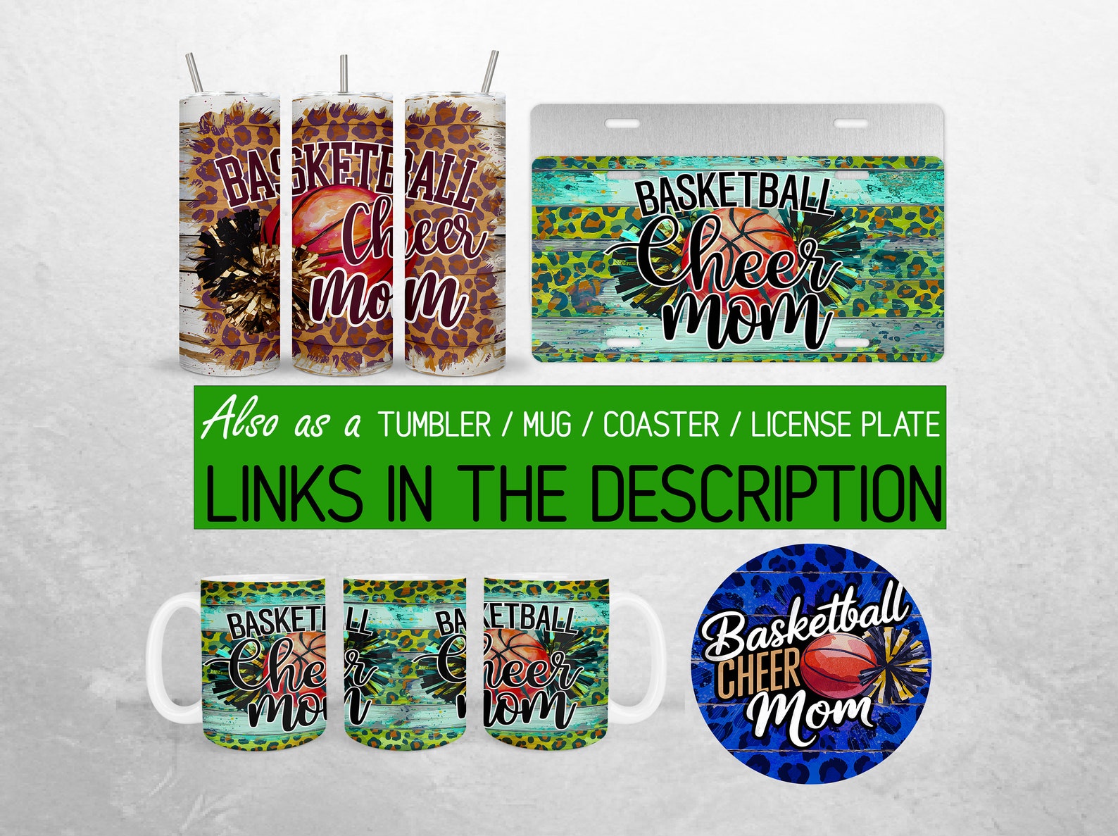 Cheer Basketall Mom Mug Wrap PNG Bundle Cheer Mom of Both 11oz and 15oz ...