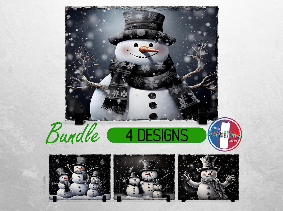 Snowman Slate PNG | Christmas Slate File Bundle Sublimation Designs ...