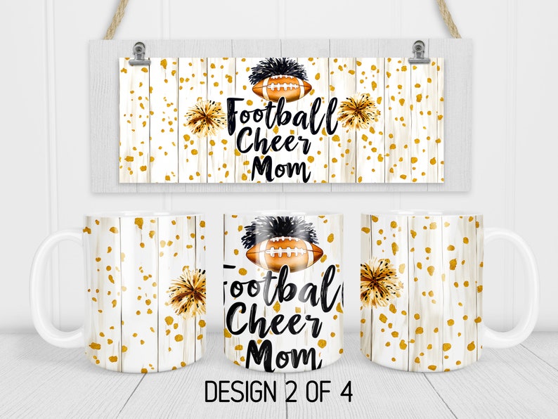 Cheer Football Mom Mug Wrap PNG Bundle Cheer Mom of Both 11oz and 15oz ...