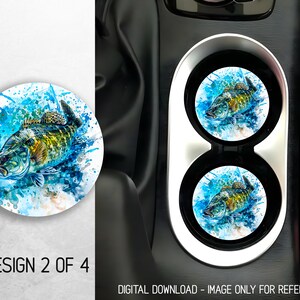 Fishing Life Car Coaster PNG Bass Fish Car Coaster Sublimation Designs ...