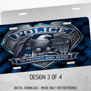 Police License Plate PNG Bundle Police Officer License Plate Design USA ...