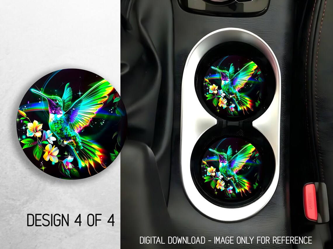 Car Coaster PNG Hummingbird Car Coaster Sublimation Designs Humming ...