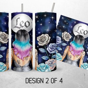 Seamless Leo Zodiac Tumbler Wrap Bundle Celestial 20oz Tumbler PNG ...