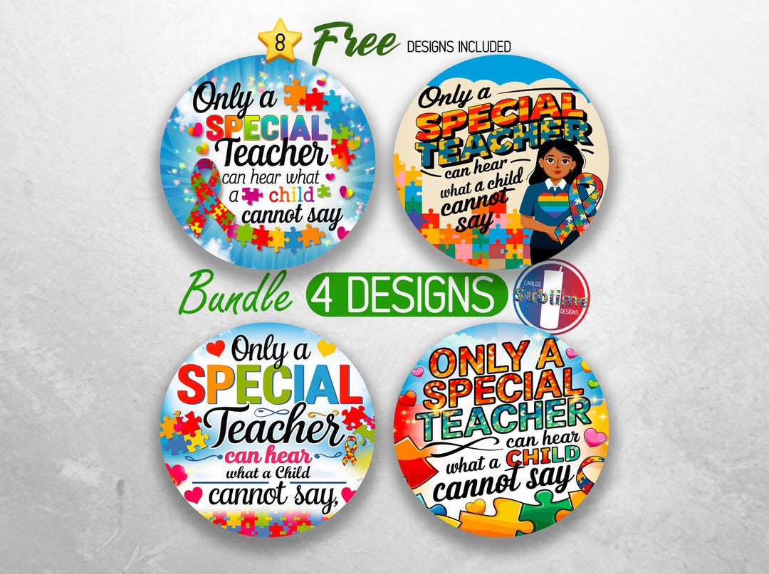 Teacher Autism Car Coaster PNG Bundle Autism Awareness Car Coaster ...
