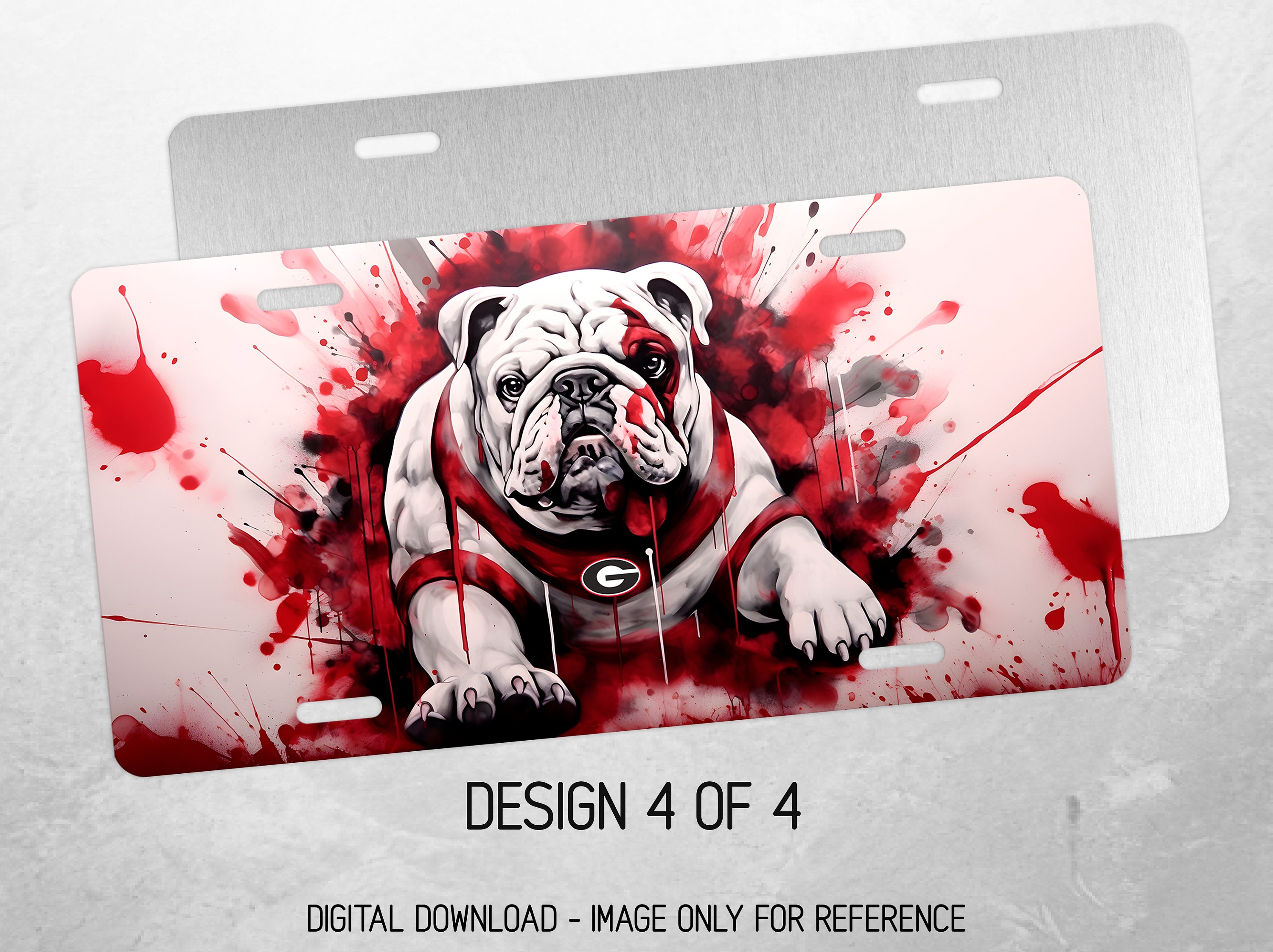 Alcohol Ink Bulldog License Plate PNG GA Georgia License Plate Design ...