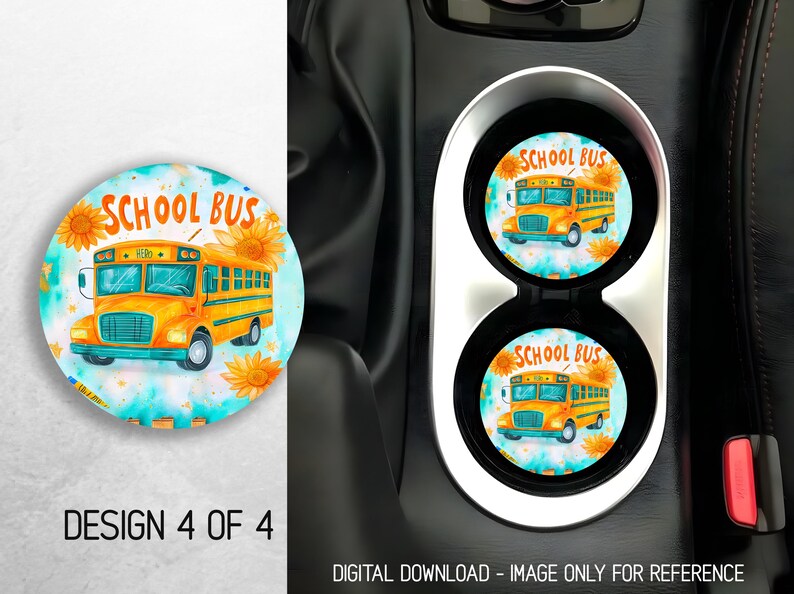 School Bus Driver Appreciation Car Coaster PNG Bundle Back to School ...