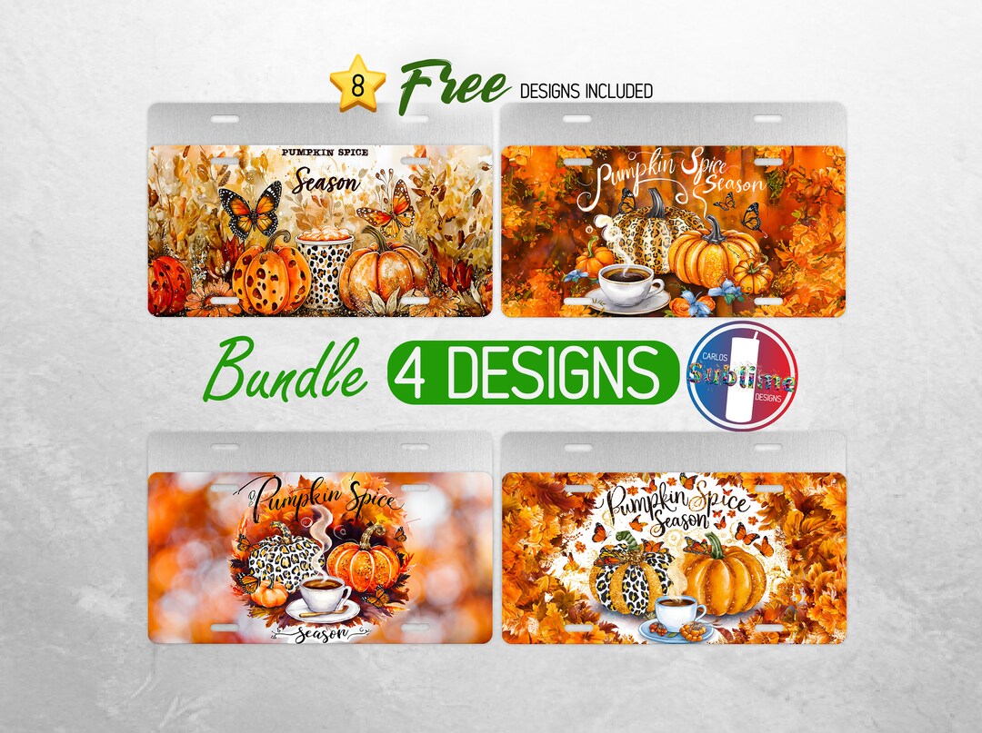 Pumpkin Season License Plate PNG Pumpkin Fall License Plate Design ...