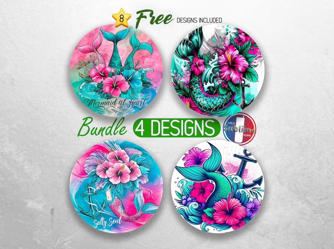 Mermaid Car Coaster PNG Mermaid Tails Underwater Car Coaster ...