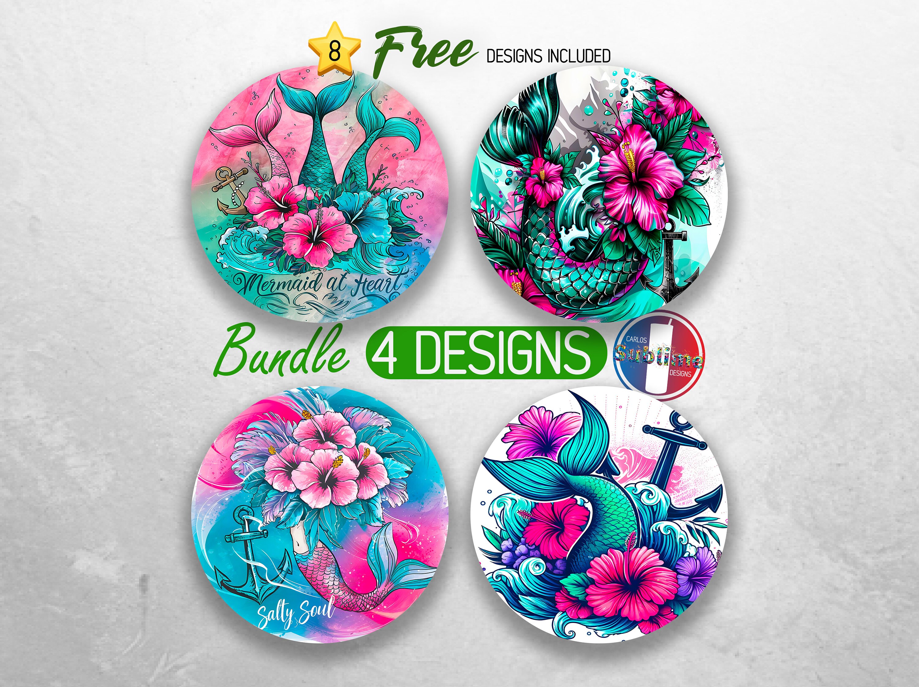 Mermaid Car Coaster PNG Mermaid Tails Underwater Car Coaster ...