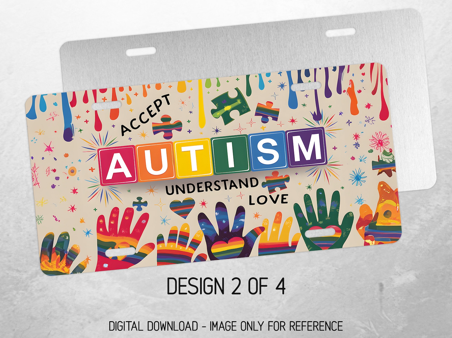 Autism License Plate PNG Bundle Autism Awareness License Plate Design ...