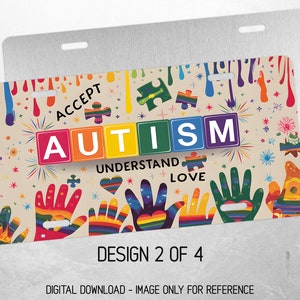 Autism License Plate PNG Bundle Autism Awareness License Plate Design ...