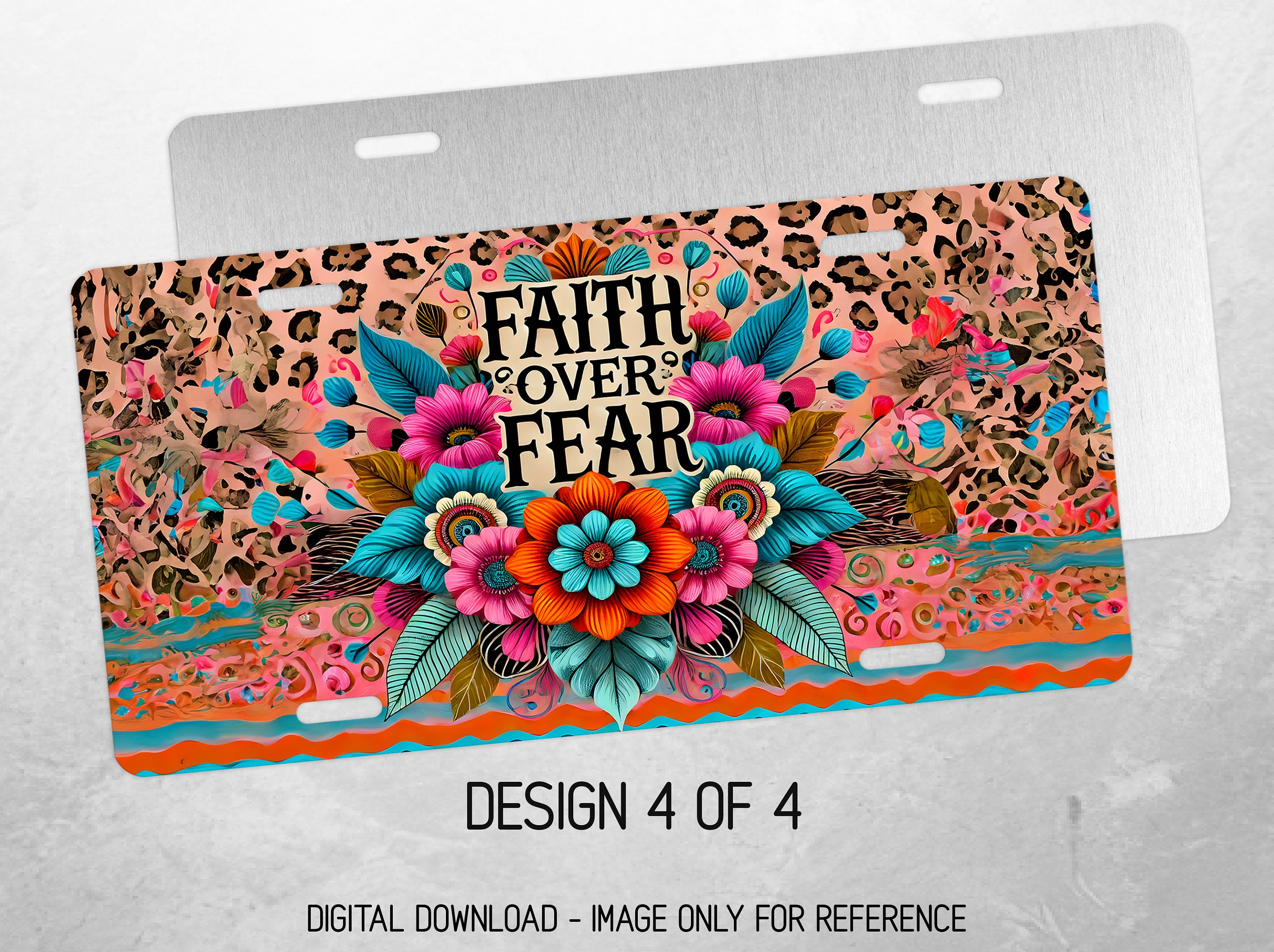 Faith Over Fear License Plate PNG Bundle Christian License Plate Design ...