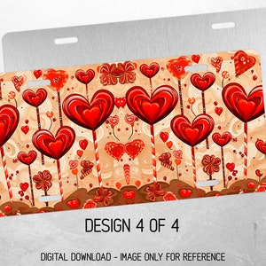 Valentine Hearts License Plate PNG Valentines Day License Plate Design ...