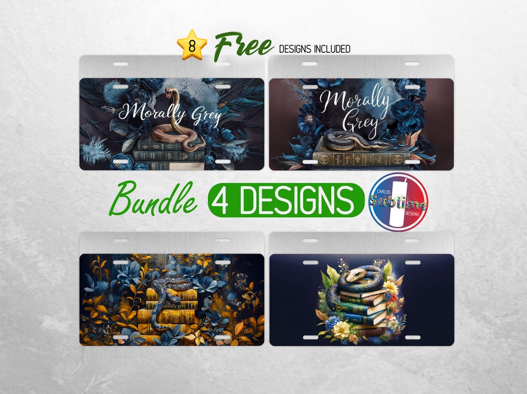 Morally Grey Snake License Plate PNG Reading Book Lover License Plate ...