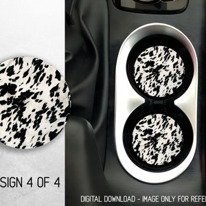 Cow Print Car Coaster PNG Cowhide Cow Coaster Sublimation Designs Cow ...
