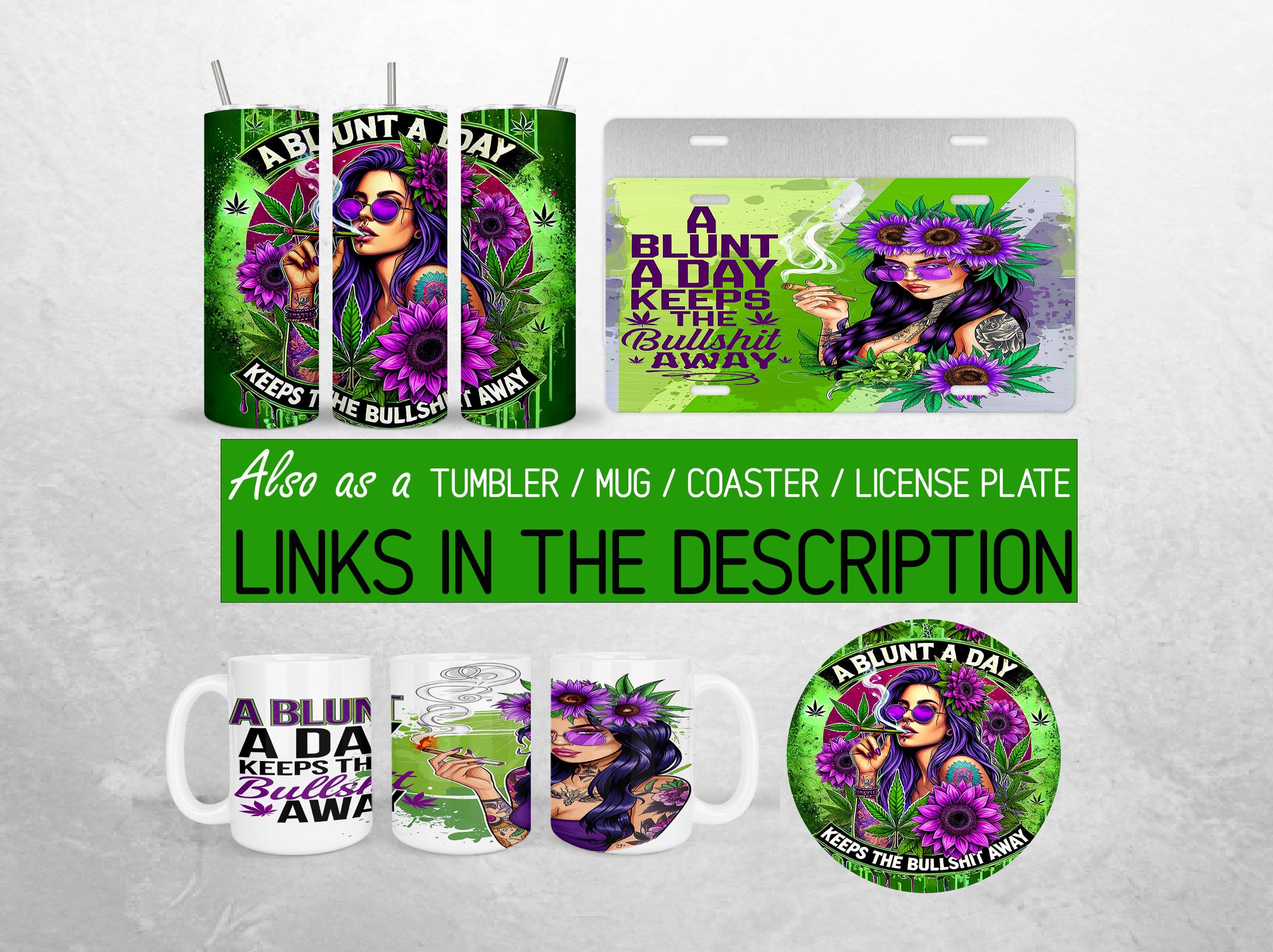 Fun Weed Sarcastic License Plate PNG Bundle Blunt Keeps Bullshit Away ...