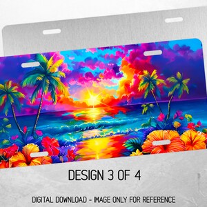 Beach Sunset License Plate PNG Ocean Summer License Plate Design ...