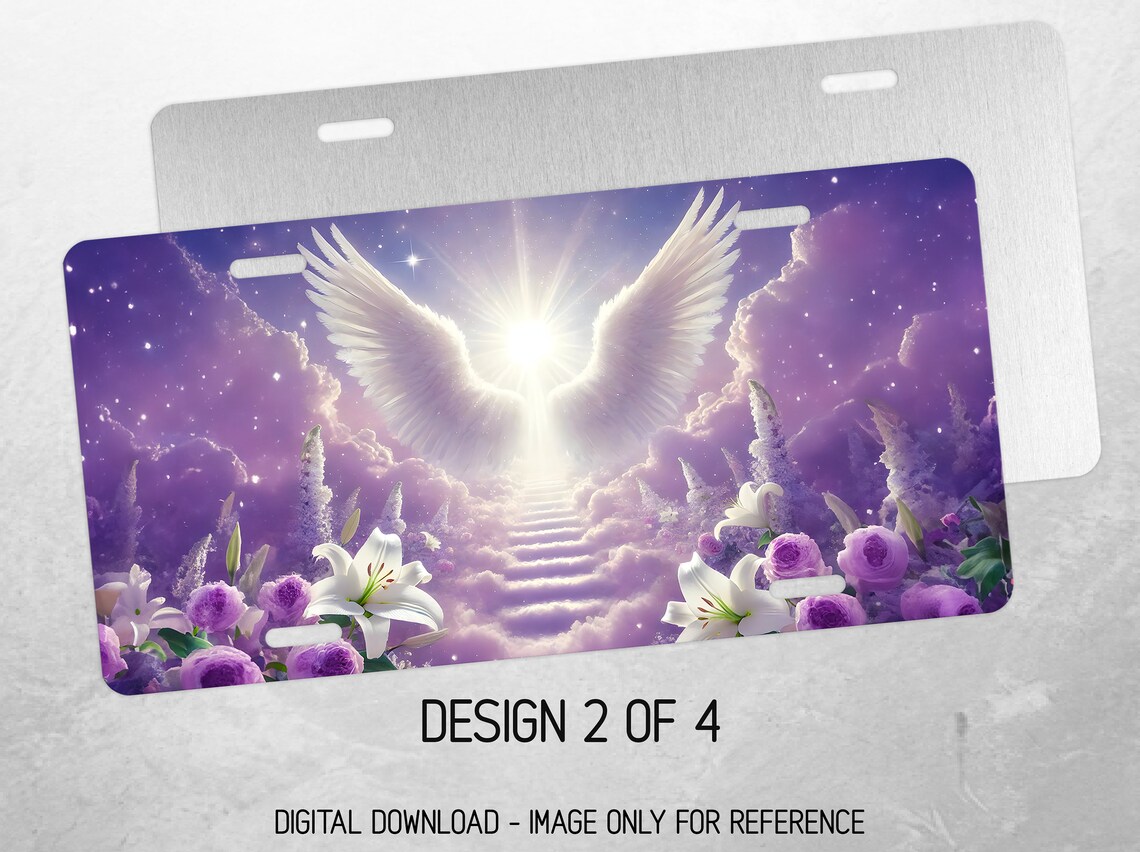 Memorial License Plate PNG Bundle Heaven License Plate Design in Loving ...