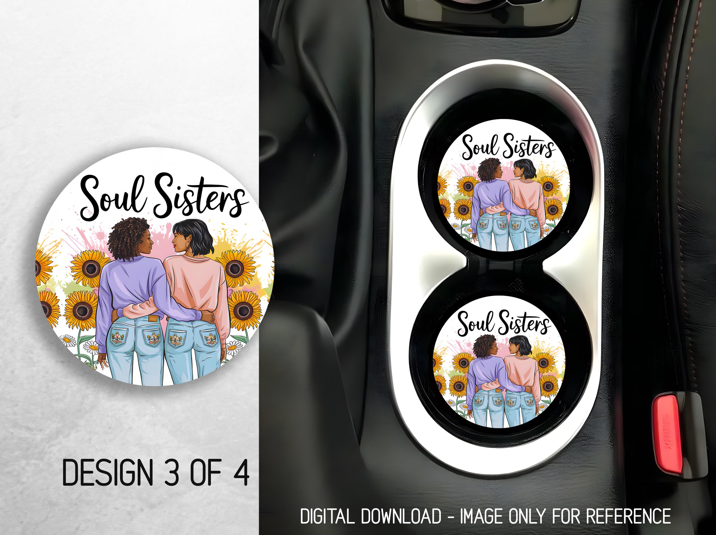 Best Friends Car Coaster PNG Bundle Badass Bestie Car Coaster ...