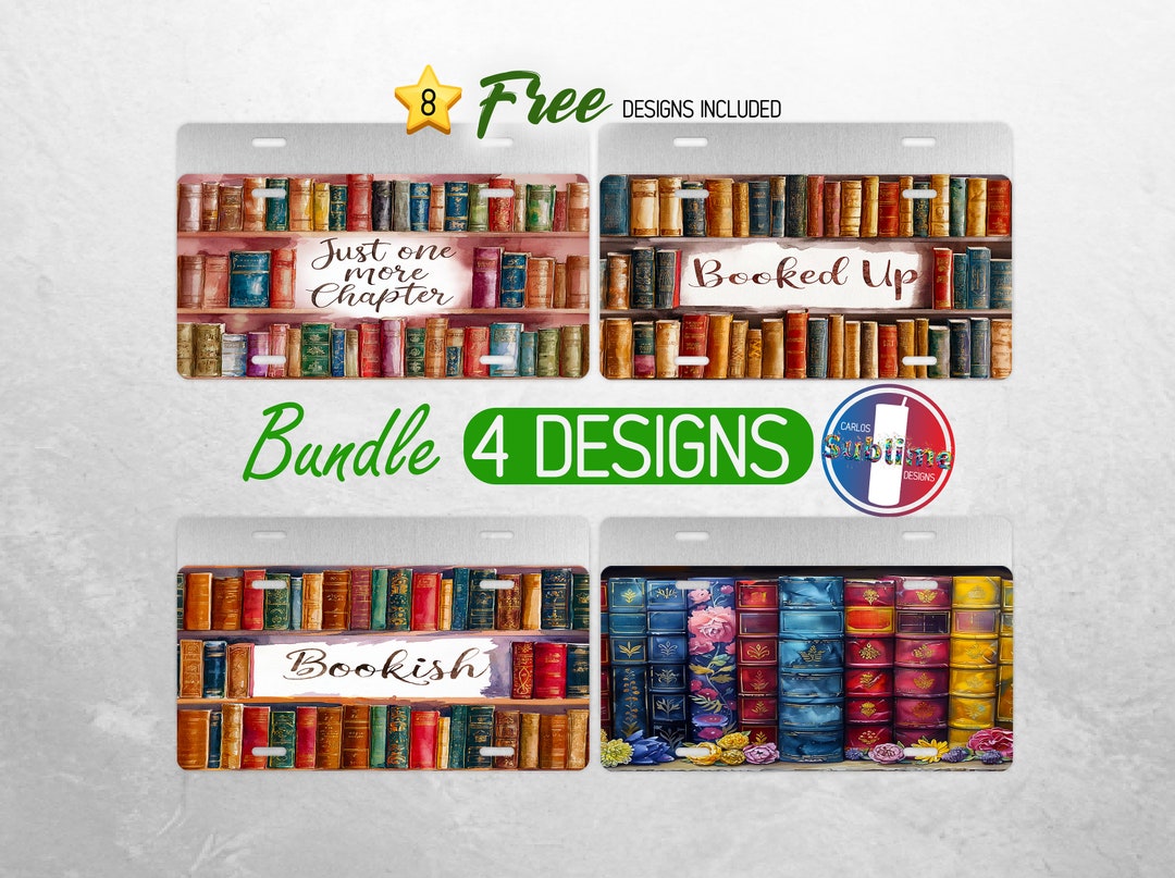Book Lover License Plate PNG Reading Bookish License Plate Design Old ...