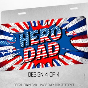 Retro Fathers Day License Plate PNG Patriotic Best Dad License Plate ...