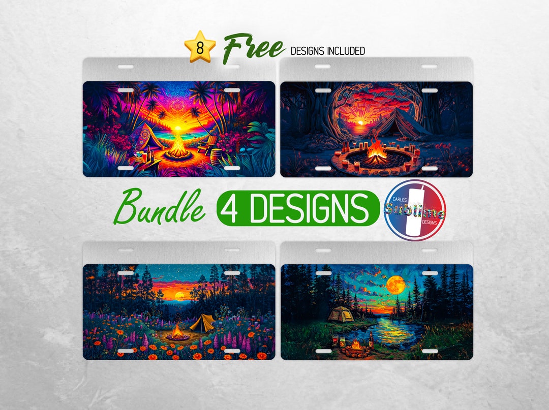 Camper Camping License Plate PNG Campfires and Cocktails License Plate ...